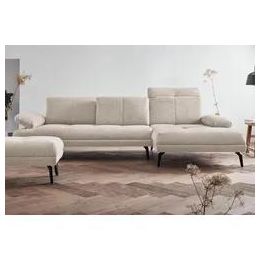 Ecksofa Andas "Stenlille L-Form" Sofas Gr. B/H/T: 295cm x 83cm x 162cm, Struktur grob, Recamiere rechts, beige incl. Sitztiefen-, Kopfteil- und Armteilverstellung