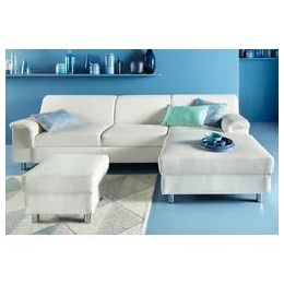 Ecksofa Inosign "Jamie, L-Form" Sofas Gr. B/H/T: 251cm x 72cm x 80cm, Luxus-Kunstleder, Recamiere rechts, mit Bettfunktion, weiß wahlweise mit Bettfunktion