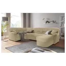 Wohnlandschaft DOMO collection "Bahia U-Form" Sofas Gr. B/H/T: 308cm x 91cm x 200cm, Struktur, Recamiere rechts, ohne Bettfunktion, beige wahlweise mit Bettfunktion