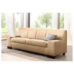 3-Sitzer DOMO collection "Norma" Sofas Gr. B/H/T: 212 cm x 74 cm x 85 cm, NaturLEDER, ohne Funktion, braun (cappuccino)