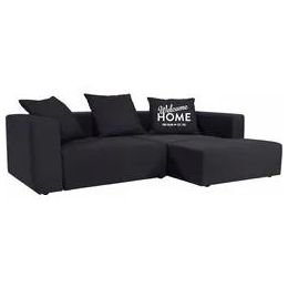 Ecksofa Tom Tailor HOME "HEAVEN CASUAL S" Sofas Gr. B/H/T: 242cm x 85cm x 162cm, Struktur fein TBO, Recamiere rechts, ohne Bettfunktion-ohne Bettkasten, grau (anthrazit tbo 9) aus der COLORS COLLECTION, wahlweise mit Bettfunktion & Bettkasten