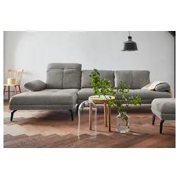 Ecksofa Andas "Stenlille L-Form" Sofas Gr. B/H/T: 295cm x 83cm x 162cm, Struktur weich, Recamiere links, grau incl. Sitztiefen-, Kopfteil- und Armteilverstellung