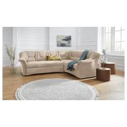 Ecksofa DOMO collection "Sarafina L-Form" Sofas Gr. B/H/T: 240cm x 83cm x 190cm, Chenille, langer Schenkel links, mit Bettfunktion-mit Federkern, beige wahlweise mit Bettfunktion, optional Federkern