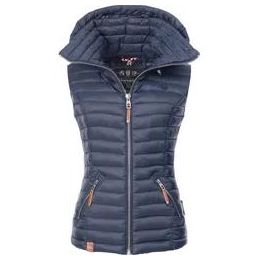 Steppweste Navahoo "Shadaa" Gr. XXL (44), blau (navy) Damen Westen stylische ärmellose Weste mit Kapuze