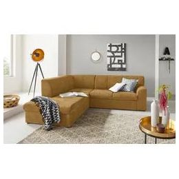 Ecksofa DOMO collection "Topper L-Form", gelb (senf), B:237cm H:78cm T:200cm, Sofas, mit Ottomane, wahlweise mit Schlaffunktion