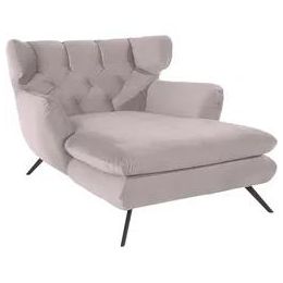 Loveseat 3C Candy "Beatrice Loungesessel" Sessel Gr. Samtoptik, B/H/T: 126cm x 95cm x 160cm, rosa (altrosa) mit Knopfheftung im Rücken, Fernsehsessel, Relaxsessel