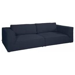 Big-Sofa Tom Tailor HOME "BIG CUBE STYLE" Sofas Gr. B/H/T: 270cm x 83cm x 122cm, Struktur fein TBO, blau (dark navy tbo 6) mit bequemen Stegkissen, extra große Sitztiefe, Breite 270 cm