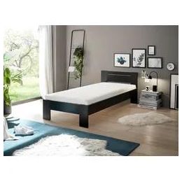 Futonbett Schlafkontor "Cannes", schwarz, B:95cm H:71cm L:204cm, Betten