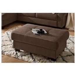 Hocker Home Affaire "Solvei", braun (dunkelbraun), B:104cm H:45cm T:72cm, Hocker, Hocker mit Stauraum Polsterhocker