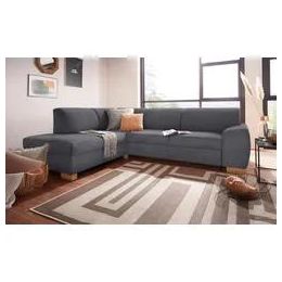 Ecksofa DOMO collection "Incanto L-Form", grau (dunkelgrau), B:260cm H:81cm T:195cm, Sofas, wahlweise mit Bettfunktion