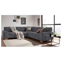 Ecksofa DOMO collection "Incanto L-Form", grau (dunkelgrau), B:260cm H:81cm T:260cm, Sofas, wahlweise mit Bettfunktion