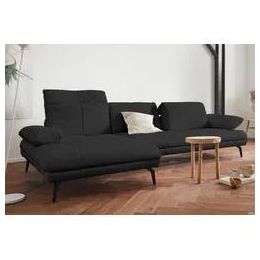 Ecksofa Andas "Stenlille L-Form" Sofas Gr. B/H/T: 295cm x 83cm x 162cm, NaturLEDER, Recamiere links, schwarz incl. Sitztiefen-, Kopfteil- und Armteilverstellung