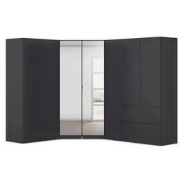 Schrank-Set Rauch "Kleiderschrank Schrank Garderobe Wäscheschrank COSTA mit Spiegel" Kastenmöbel-Sets Gr. B/H/T: 208cm x 197cm x 253cm, grau (graumetallic) viel Platz, grifflose Front und Push-to-Open Funktion MADE IN GERMANY