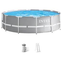 Framepool Intex "PrismFrame" Schwimmbecken Gr. Ø/B/H/L: 366cm x Breite Höhe 99cm x Länge, 8592 l, grau (grau, blau) ØxH: 366x99 cm