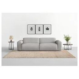 Big-Sofa Trendmanufaktur "Braga, mit hochwertigem Kaltschaum, Megasofa, in Cord erhältlich" Sofas Gr. B/H/T: 254 cm x 72 cm x 107 cm, Struktur fein JOIZ, weiß (silver) modernes Big-Sofa, Couch mit hohem Sitzkomfort, 25472107 cm (BHT)