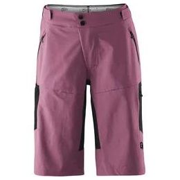 Radhose Gonso "CASINA" Gr. 42, Normalgrößen, lila (dunkellila) Damen Hosen Bike-Shorts, Fahrradhose, Sitzpolster und Taschen, Bund flexibel