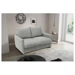 Schlafsofa DOMO collection "700023 Schlaffunktion, Federkern, 2-Sitzer, stabile Liegefläche" Sofas Gr. B/H/T: 165cm x 95cm x 100cm, Luxus-Microfaser Chenilleoptik, mit Schlaffunktion und Rückenkissen, grau Sitzflächen auch einzeln ausklappbar zum Schlafen