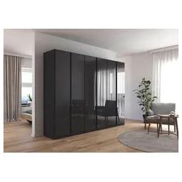 Drehtürenschrank Rauch "Monostar" Schränke Gr. B/H/T: 271cm x 210cm x 54cm, 6 St., grau (graumetallic/glas basalt) mit Glasfront sowie umfangreicher Innenausstattung