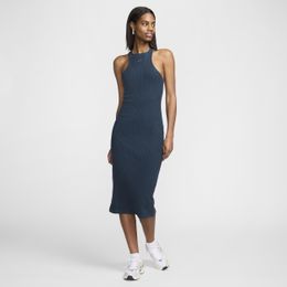 Nike Sportswear Chill Rib ärmelloses Midi-Kleid mit schmaler Passform (Damen) - Blau