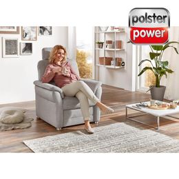 Roller polsterpower Sessel - silber - Microchenille