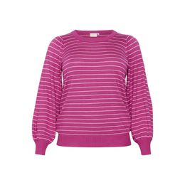 Kaffe CURVE Pullover 'Malia' Damen Gr&ouml;&szlig;e S pitaya / wei&szlig;