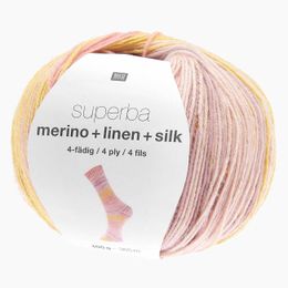 Sockenwolle Superba Merino + Linen + Silk von Rico Design, Milkshake, aus Schurwolle