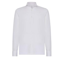 Boggi Milano Button Up Shirt 'Filo Di Scozia' male White size XXXL
