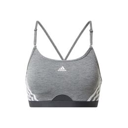 adidas Sportswear Sport-BH 'Aeroreact Light-Support 3-Stripes' Damen Größe XS/S grau / schwarz / weiß