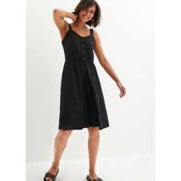 bonprix Jerseykleid aus Baumwolle, schwarz, Gr.48/50 (XL), &Auml;rmeloses Jerseykleid aus Baumwolle bietet mehr Komfort durch Stretch, 95% Baumwolle (organic)