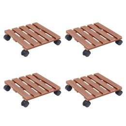 vidaXL Blumenständer Pflanzenroller 4 Stk. Braun 30x30x7,5 cm WPC (4 St)