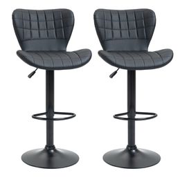 HOMCOM Barhocker Barstuhl im 2er-Set, schwarz