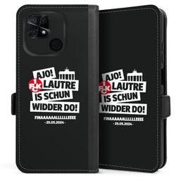 DeinDesign Handyhülle 1. FCK Pokal Finale 2024 1. FC Kaiserslautern, Xiaomi Redmi 10C Hülle Handy Flip Case Wallet Cover Handytasche Leder, schwarz