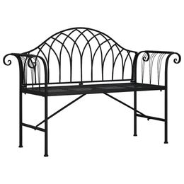 vidaXL Gartenbank 2-Sitzer-Gartenbank 128 cm Schwarz Stahl (1-St)