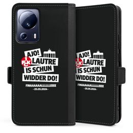 DeinDesign Handyhülle 1. FCK Pokal Finale 2024 1. FC Kaiserslautern, Xiaomi 13 Lite Hülle Handy Flip Case Wallet Cover Handytasche Leder, schwarz