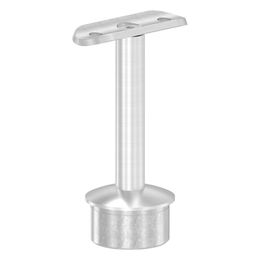 Fenau Treppengeländer Handlaufstütze mit Halteplatte für Ø 42,4 mm V2A, silberfarben