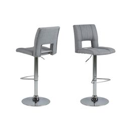 ebuy24 Barhocker 2er Set Sys Barhocker in hellgrau mit Gasdruckfede (2 St)