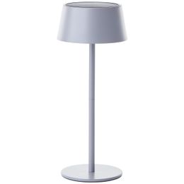 Brilliant LED Außen-Tischleuchte Picco, Dimmfunktion, LED fest integriert, Warmweiß, LED Außentischlampe Leuchte mit Solar in grau matt per USB ladbar
