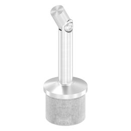 Fenau Treppengeländer Handlaufstütze aus einem Stück mit Gelenk für 42,4 mm, silberfarben