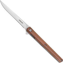 Haller Messer Taschenmesser elegantes und schlankes Messer in Sandelholz mit Lederetui, (440 rostfrei), inkl Lederetui mit Anhängelasche in schwarz