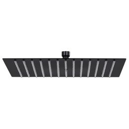 vidaXL Regenduschkopf Regenbrause Edelstahl 25x25 cm Quadrat Schwarz, (1-tlg)