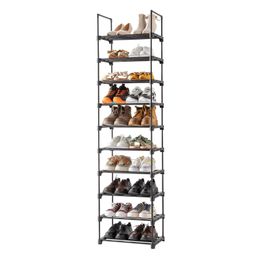 FCH Schuhregal, Schuhschrank für 20 Paar Schuhe, Schwarz, 43 x 30 x 173 cm