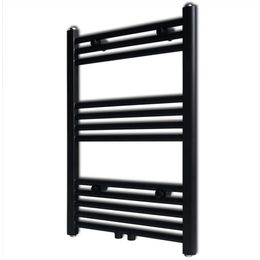 vidaXL Heizkörper Handtuchheizkörper Warmwasser Gerade Schwarz 500x764 mm