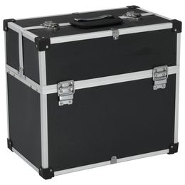 vidaXL Werkzeugbox Werkzeugkoffer 38x22,5x34 cm Schwarz Aluminum