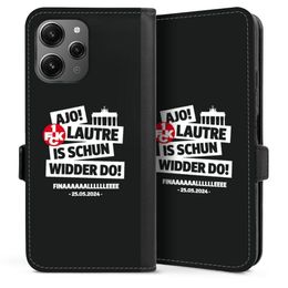 DeinDesign Handyhülle 1. FCK Pokal Finale 2024 1. FC Kaiserslautern, Xiaomi Redmi 12 Hülle Handy Flip Case Wallet Cover Handytasche Leder, schwarz