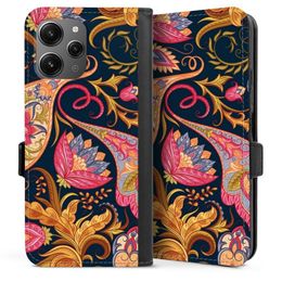 DeinDesign Handyhülle Muster Ornamente Mandala Floral Autumn 1, Xiaomi Redmi 12 Hülle Handy Flip Case Wallet Cover Handytasche Leder, schwarz
