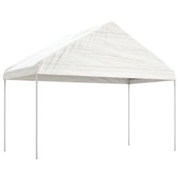vidaXL Partyzelt Pavillon mit Dach Weiß 4,08x2,23x3,22 m Polyethylen