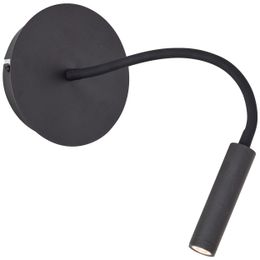 Lightbox Deckenstrahler, LED fest integriert, Warmweiß, LED-Wandleuchte, flexibler Lesearm, 270 lm, 3000 K, Metall, schwarz