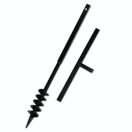 vidaXL Erdbohrer Bohrer mit Griff 80 mm Doppelspirale Schwarz
