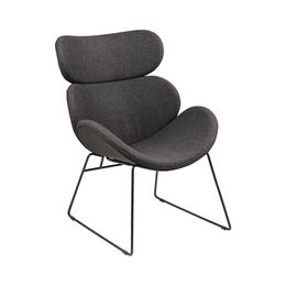 ebuy24 Relaxsessel Cazy Sessel in grau mit schwarzen Gestell. (1-St)