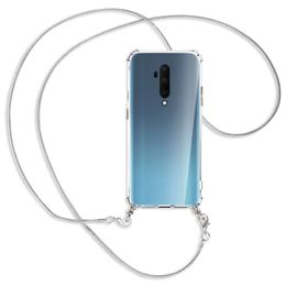 mtb more energy Handykette für OnePlus 7T Pro (6.67) [MK], Umhängehülle mit Metallkette [NC-128-MK], silberfarben, silberfarbene Kette Snake